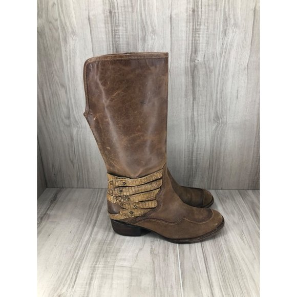 Freebirds | Shoes | Freebirds Boots Womens 9 Draft Brown Leather Zip ...